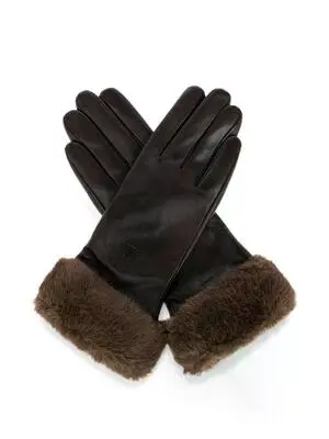 BY MALENE BIRGER Genna Shearling-trimmed Gloves - Brown