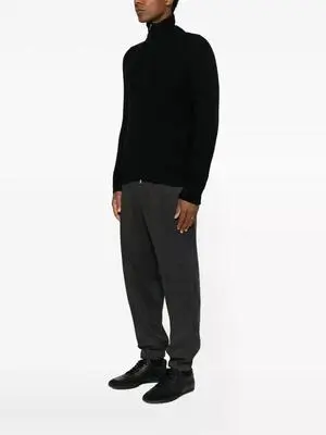 LUIGI GENTILE Ribbed-knit Zip-up Cardigan