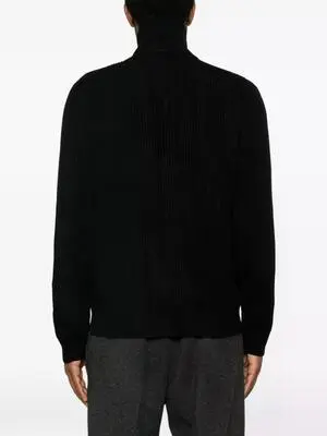 LUIGI GENTILE Ribbed-knit Zip-up Cardigan