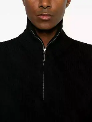 LUIGI GENTILE Ribbed-knit Zip-up Cardigan