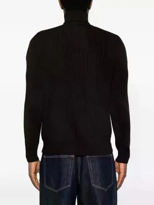 LUIGI GENTILE Ribbed-knit Zip-up Cardigan