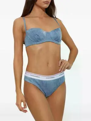 Dsquared2 Logo-waistband Denim-effect Briefs