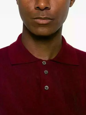 DRUMOHR Long-sleeve Polo-collar Sweater - Red