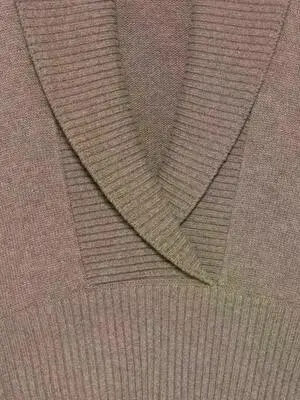 VANISE Shawl-collar Ribbed-trim Sweater