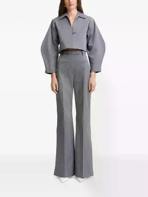Matthew Bruch Cropped Puff-sleeve Top