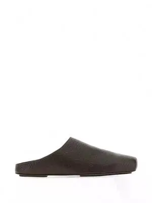 UMA WANG Crinkled Leather Slippers - Brown
