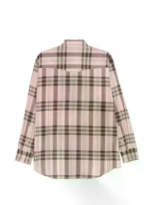 Auralee Check-pattern Western Shirt - Pink
