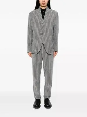 TESSITURA BODY COUTURE Striped Collarless Blazer
