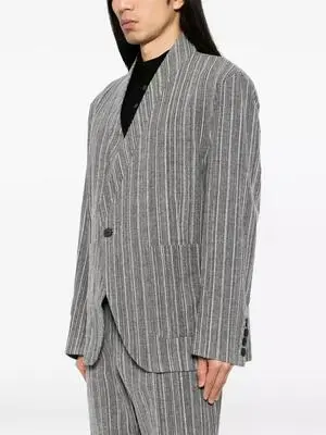 TESSITURA BODY COUTURE Striped Collarless Blazer