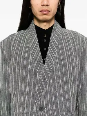 TESSITURA BODY COUTURE Striped Collarless Blazer