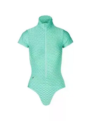 TESSITURA 3d Zip-up Bodysuit - Green