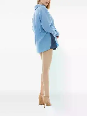 TESSITURA BODY COUTURE Middle Cut Tie-waist Shirt - Blue