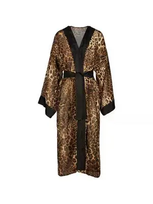 TESSITURA Leopard-print Midi Robe