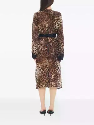 TESSITURA Leopard-print Midi Robe