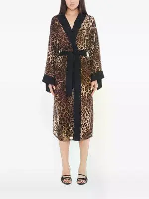 TESSITURA Leopard-print Midi Robe