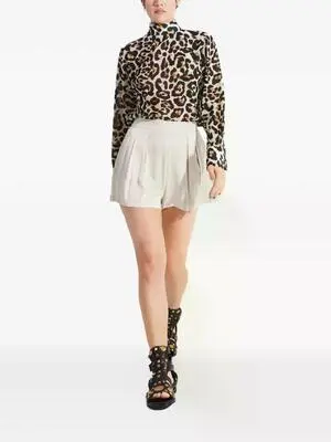 TESSITURA BODY COUTURE Leopard-print Back-cutout Blouse