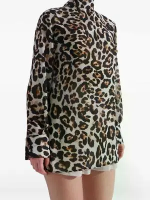 TESSITURA BODY COUTURE Leopard-print Back-cutout Blouse