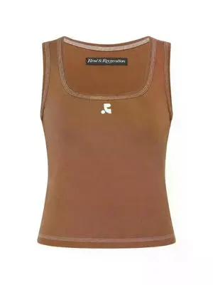 REST & RECREATION Logo-print Contrast-stitch Tank Top