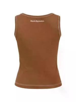 REST & RECREATION Logo-print Contrast-stitch Tank Top