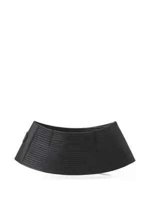 LANVIN Quilted Buckle-fastening Leather Belt - Black