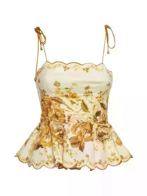 Zimmermann Aliane Scalloped Peplum Top