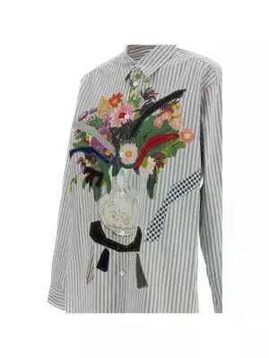 KHOKI Floral-print Patchwork-detail Shirt