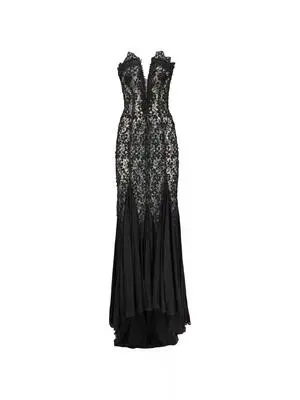 MARCO GABRIELLI ATELIER Lace-overlay Strapless Dress