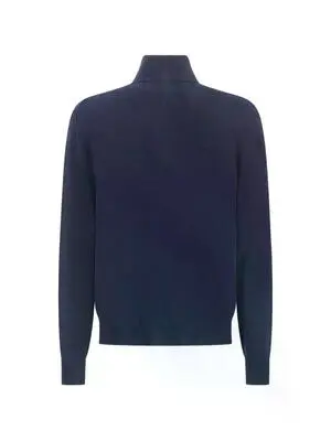JACOB COHЁN Quarter-zip Knitted Sweater - Blue