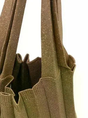 PLEATSMAMA Pleated Glitter-effect Shoulder Bag