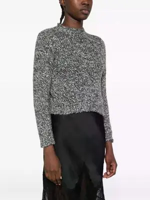 I BLUES Marl-knit Cropped Sweater