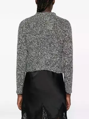 I BLUES Marl-knit Cropped Sweater