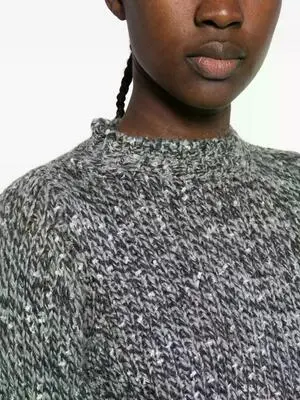 I BLUES Marl-knit Cropped Sweater