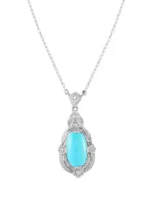 LB EXCLUSIVE Turquoise And Diamond Necklace - Silver