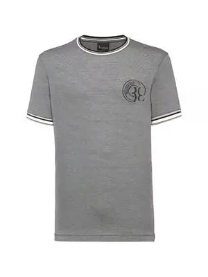 BILLIONAIRE Double B Logo-embroidered T-shirt - Grey