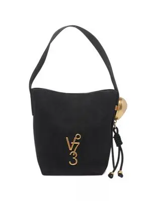V°73 Azzurrite Logo-plaque Bucket Bag - Black