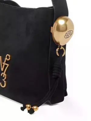 V°73 Azzurrite Logo-plaque Bucket Bag - Black