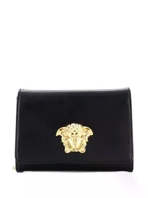 Versace Medusa Chain Leather Small Clutch Bag - Black