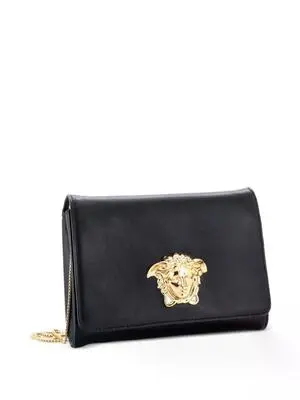 Versace Medusa Chain Leather Small Clutch Bag - Black
