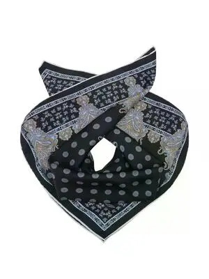 ELIZABETTA Filippo Medallion-print Scarf - Black