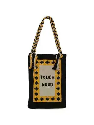 BAZISZT Embroidered-logo Tassel-detail Tote Bag - Black