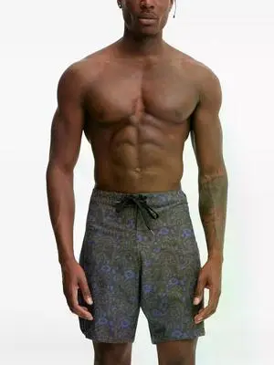 PICTURE ORGANIC CLOTHING Floral-print Drawstring Swim Shorts - Grey