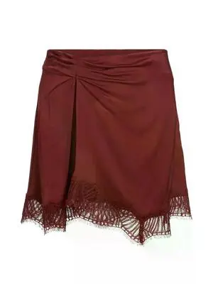 A.L.C. Dion Lace-trim Ruched Mini Skirt - Red