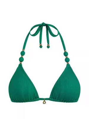 BANANA MOON Bead-embellished Ribbed Bikini Top