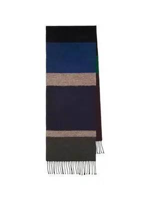 Paul Smith And-brown Bouclé Striped Scarf - Blue