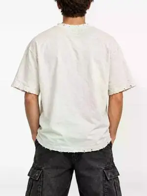 WARMAN Graphic-print Distressed T-shirt