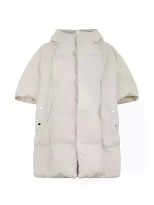 MOORER Quilted-hooded Short-sleeve Coat