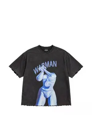 WARMAN Graphic-print Distressed T-shirt - Black
