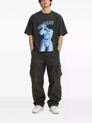WARMAN Graphic-print Distressed T-shirt