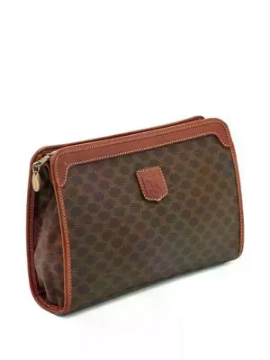Celine Macadam Coated Canvas Clutch Bag - Brown