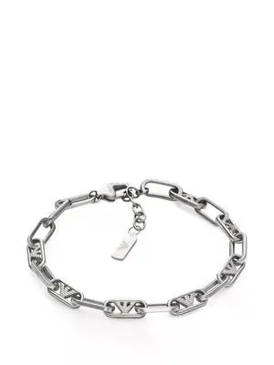 Emporio Armani Logo-plaque Bracelet - Silver